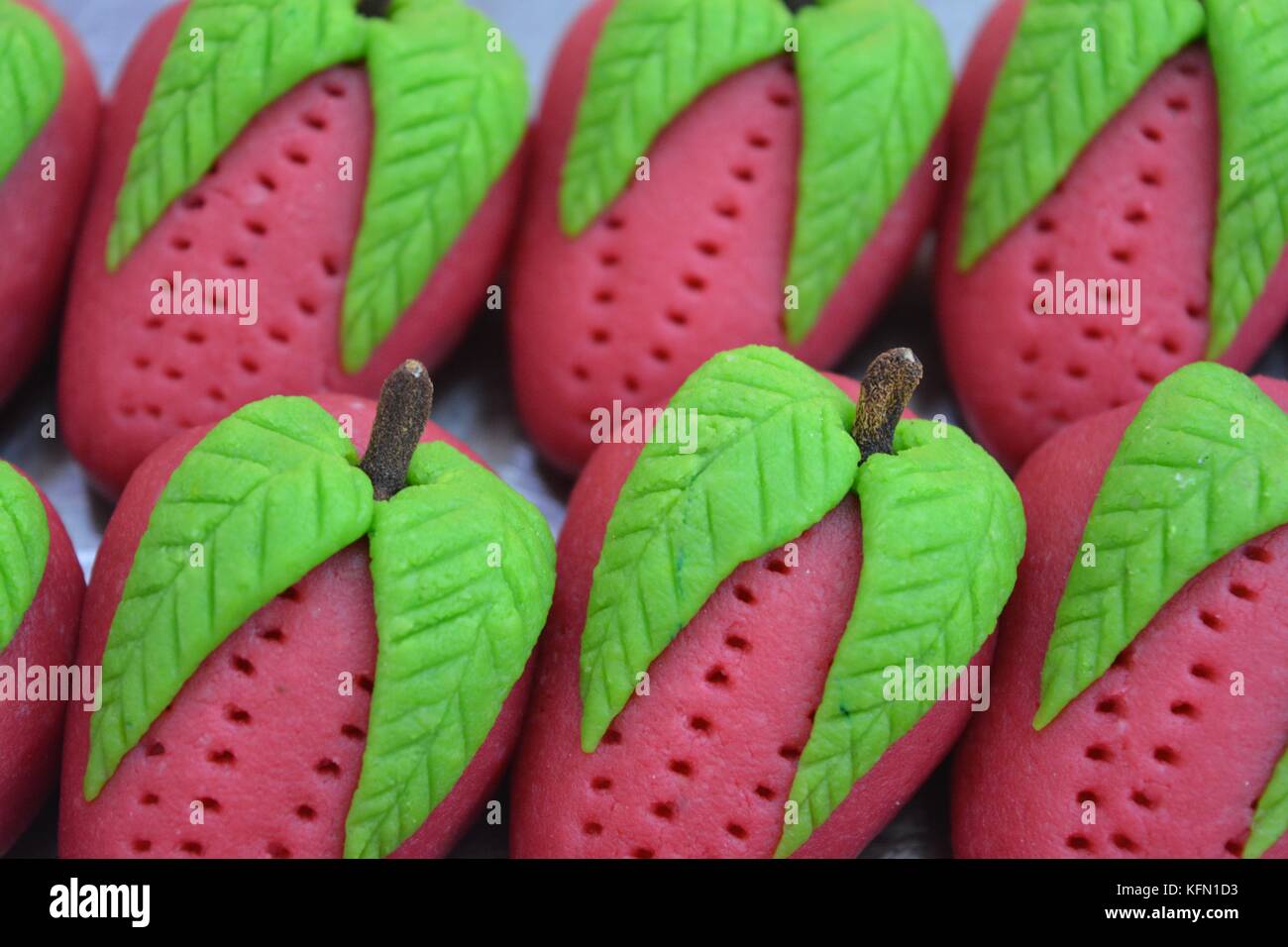 Indian sweets strawberry barfi Stock Photo - Alamy