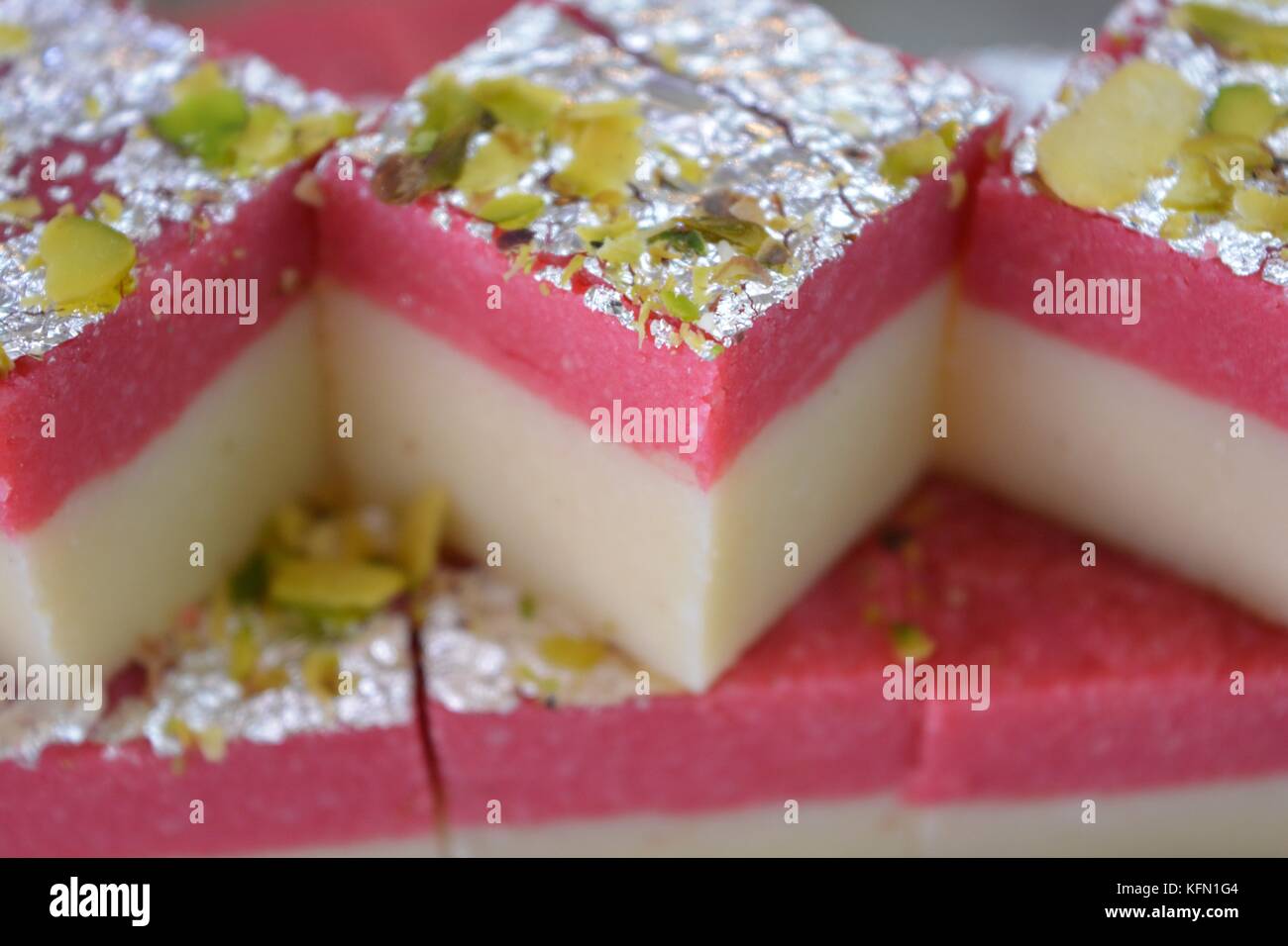 Indian sweets strawberry barfi Stock Photo - Alamy