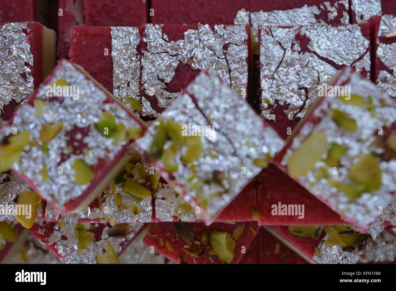 Indian sweets strawberry barfi Stock Photo - Alamy