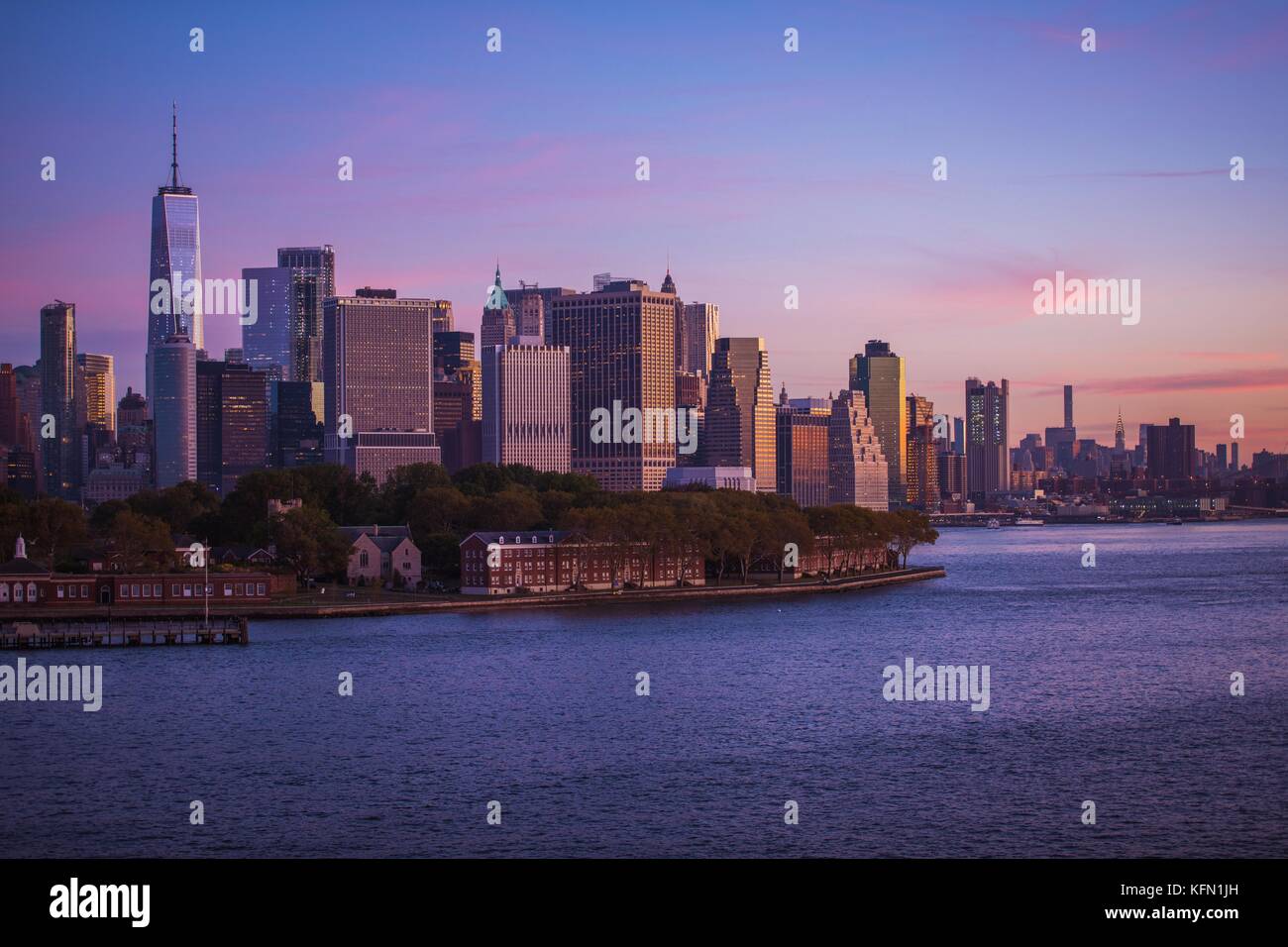Manhattan Skyline New York City, United States of America. Sunrise in ...