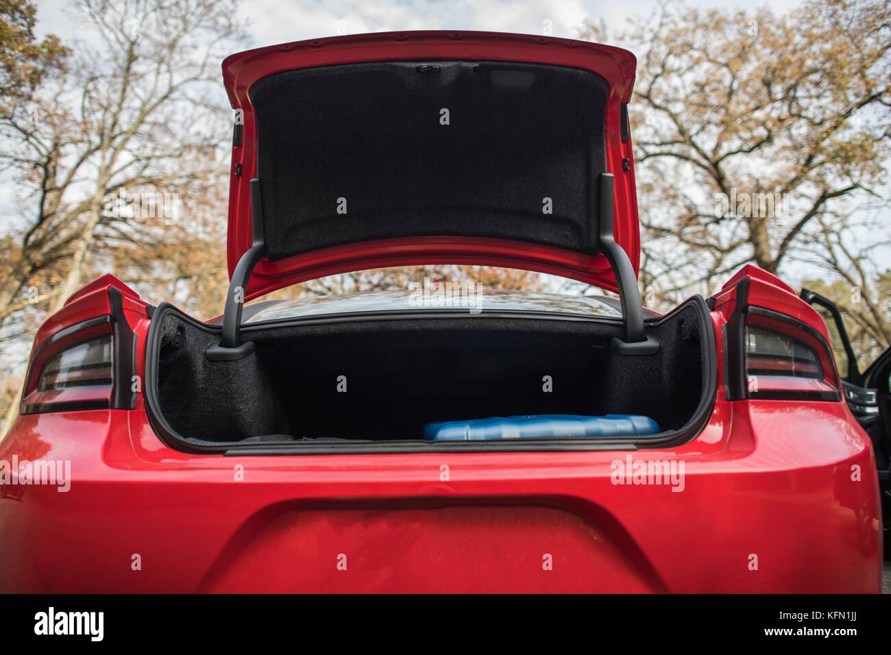 Modern Full Size Car Trunk. Opened Vehicle Trunk Stock Photo - Alamy