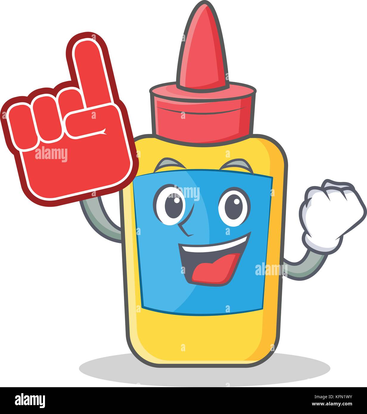Foam finger glue bottle character cartoon Stock Vector Image & Art - Alamy