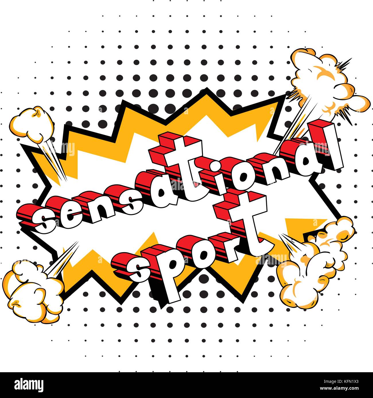 Sensational Sport - Comic book style word on abstract background Stock ...