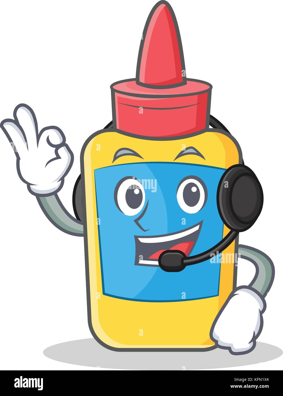 With headphone glue bottle character cartoon Stock Vector Image & Art ...