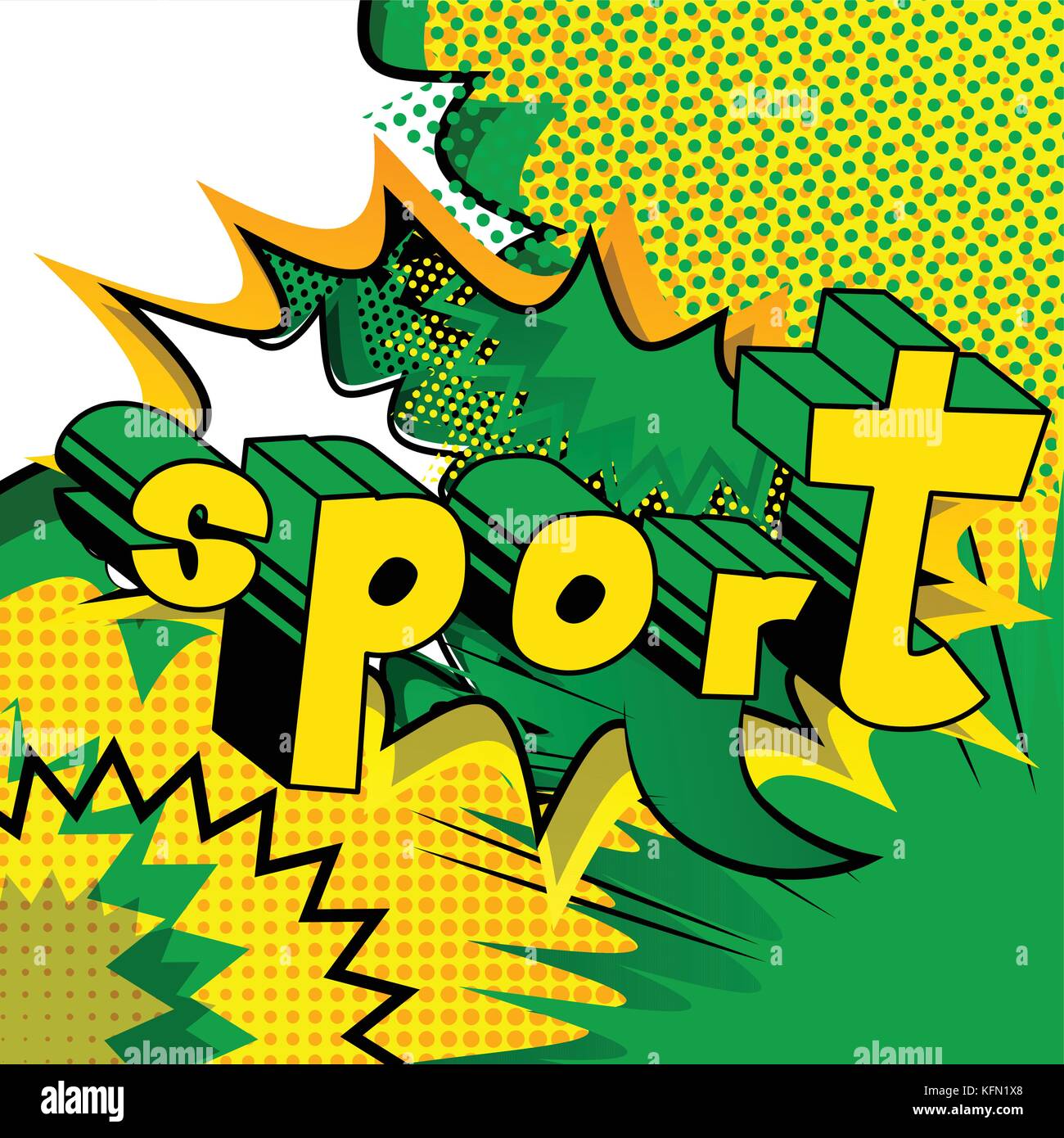 Sport - Comic book style word on abstract background Stock Vector Image ...