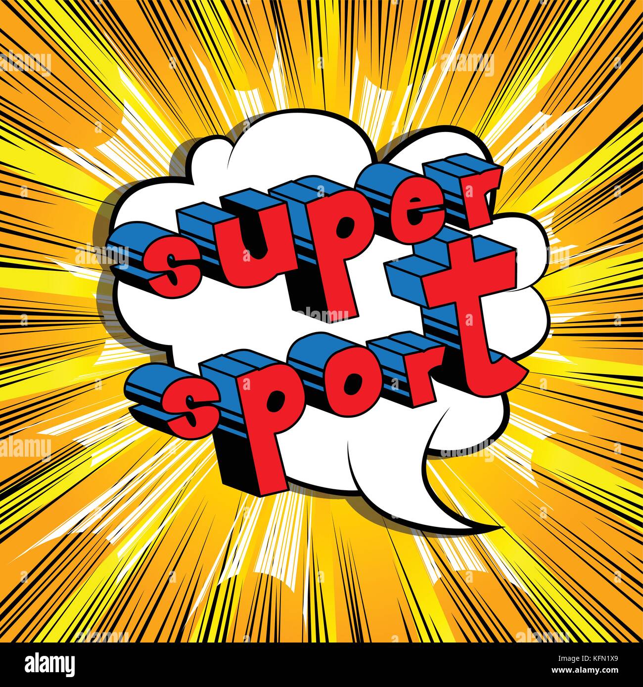 Super Sport - Comic book style word on abstract background Stock Vector ...