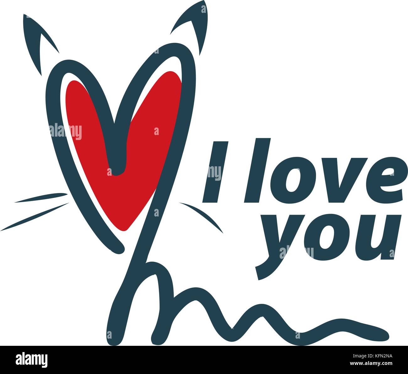 Greeting card love cat Stock Vector Images - Alamy