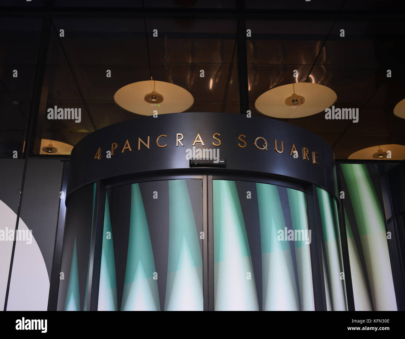 UK, London, Kings Cross Re-development, 4 Pancras Square Entrance Stock ...