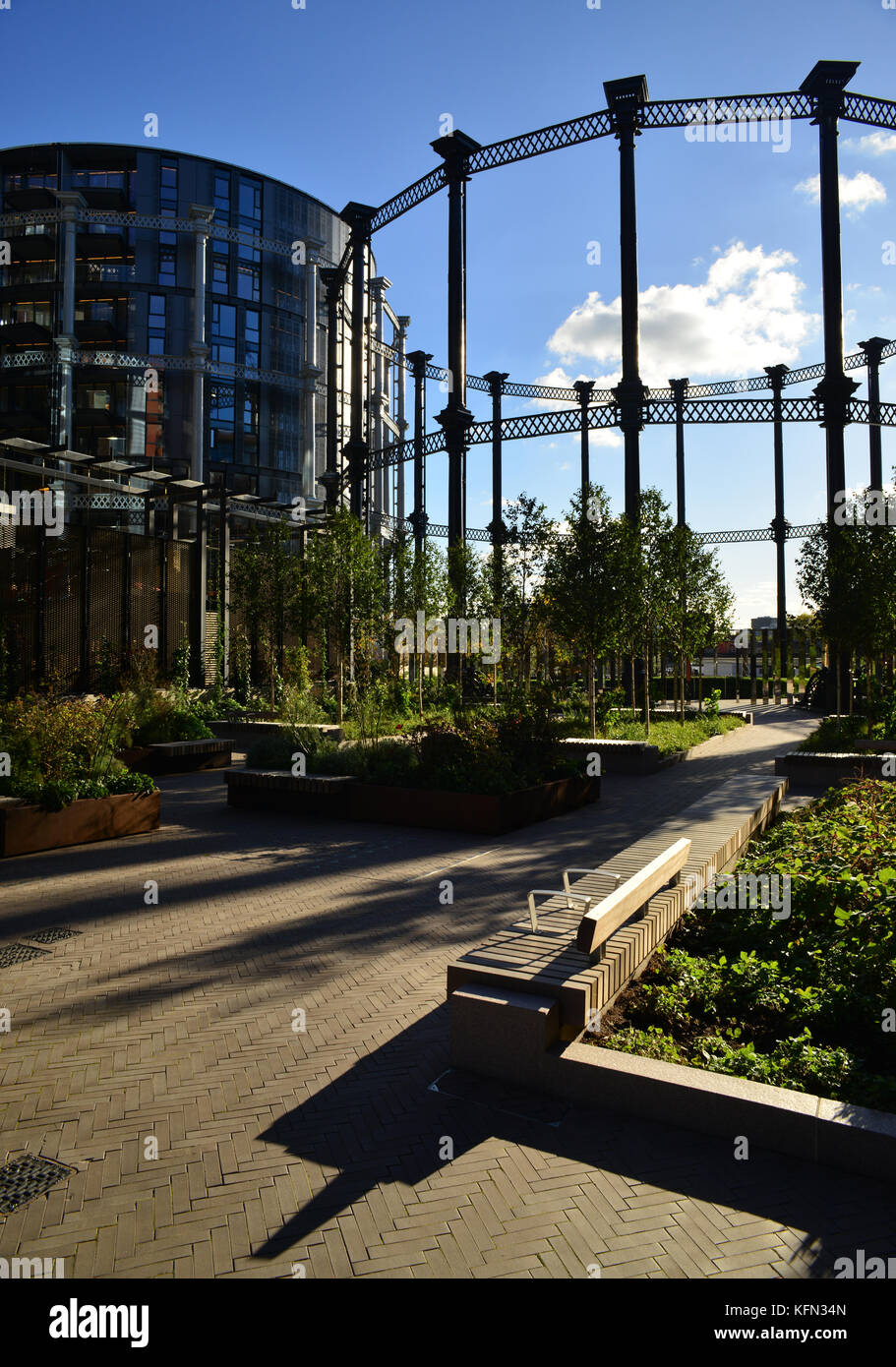 UK, London, Kings Cross Re-development, Gasholders, Housing, Apartments ...