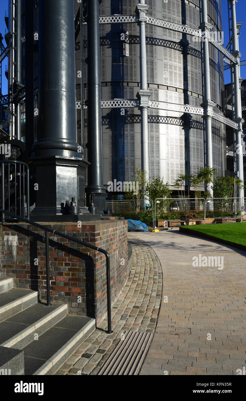 UK, London, Kings Cross Re-development, Gasholders, Housing, Apartments ...
