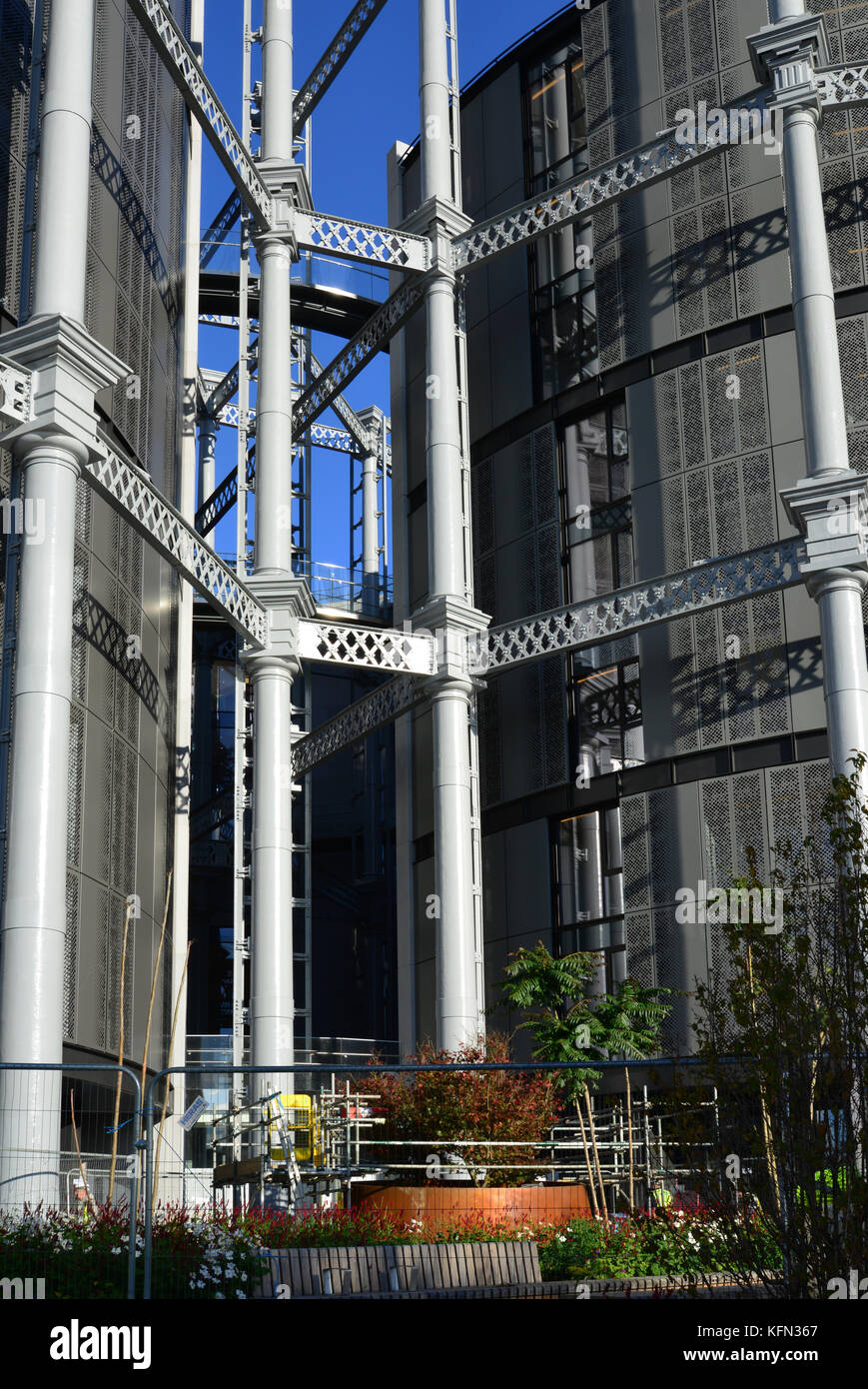 UK, London, Kings Cross Re-development, Gasholders, Housing, Apartments ...