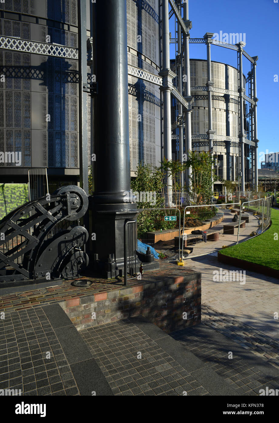 UK, London, Kings Cross Re-development, Gasholders, Housing, Apartments ...