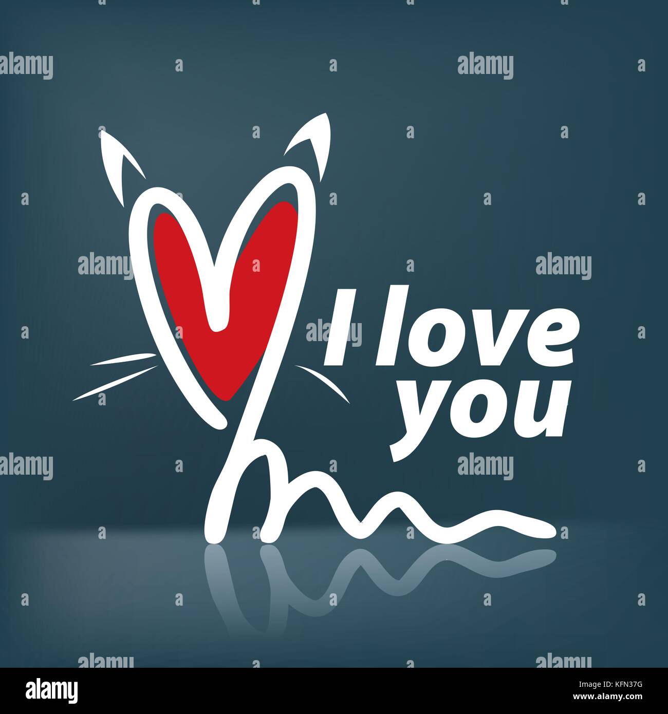Greeting card love cat Stock Vector Images - Alamy