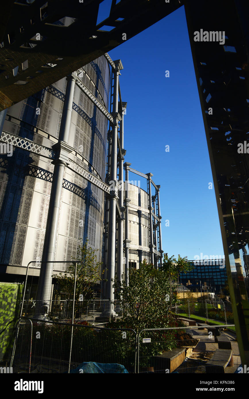 UK, London, Kings Cross Re-development, Gasholders, Housing, Apartments ...