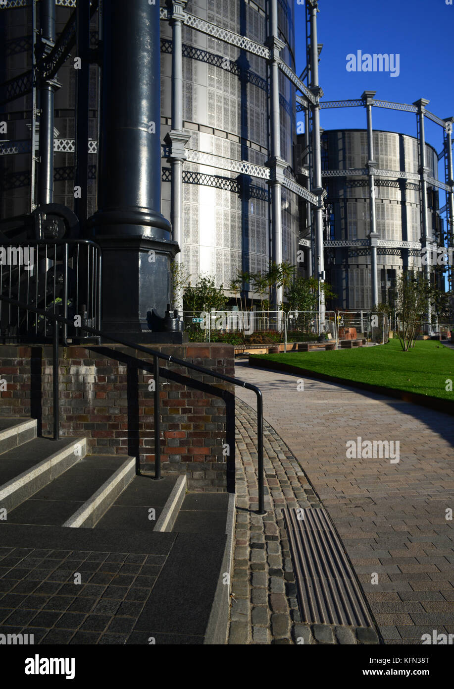 UK, London, Kings Cross Re-development, Gasholders, Housing, Apartments ...