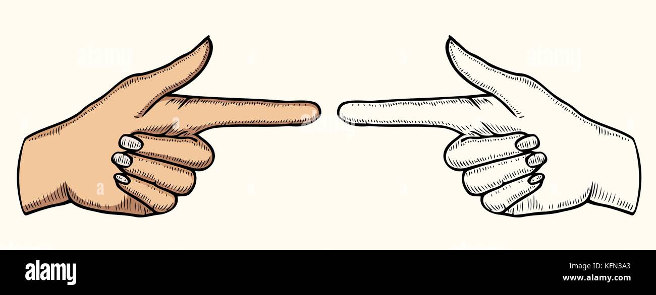 Female hand pointing on something with forefinger. Showing direction ...