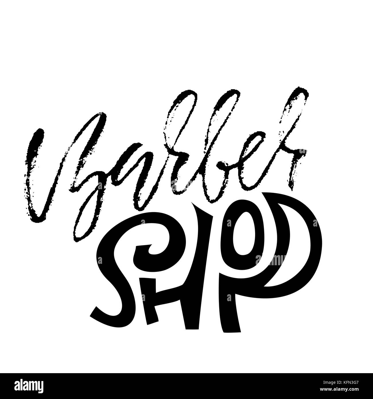Barber shop hand written lettering. Typography poster. Calligraphy ...