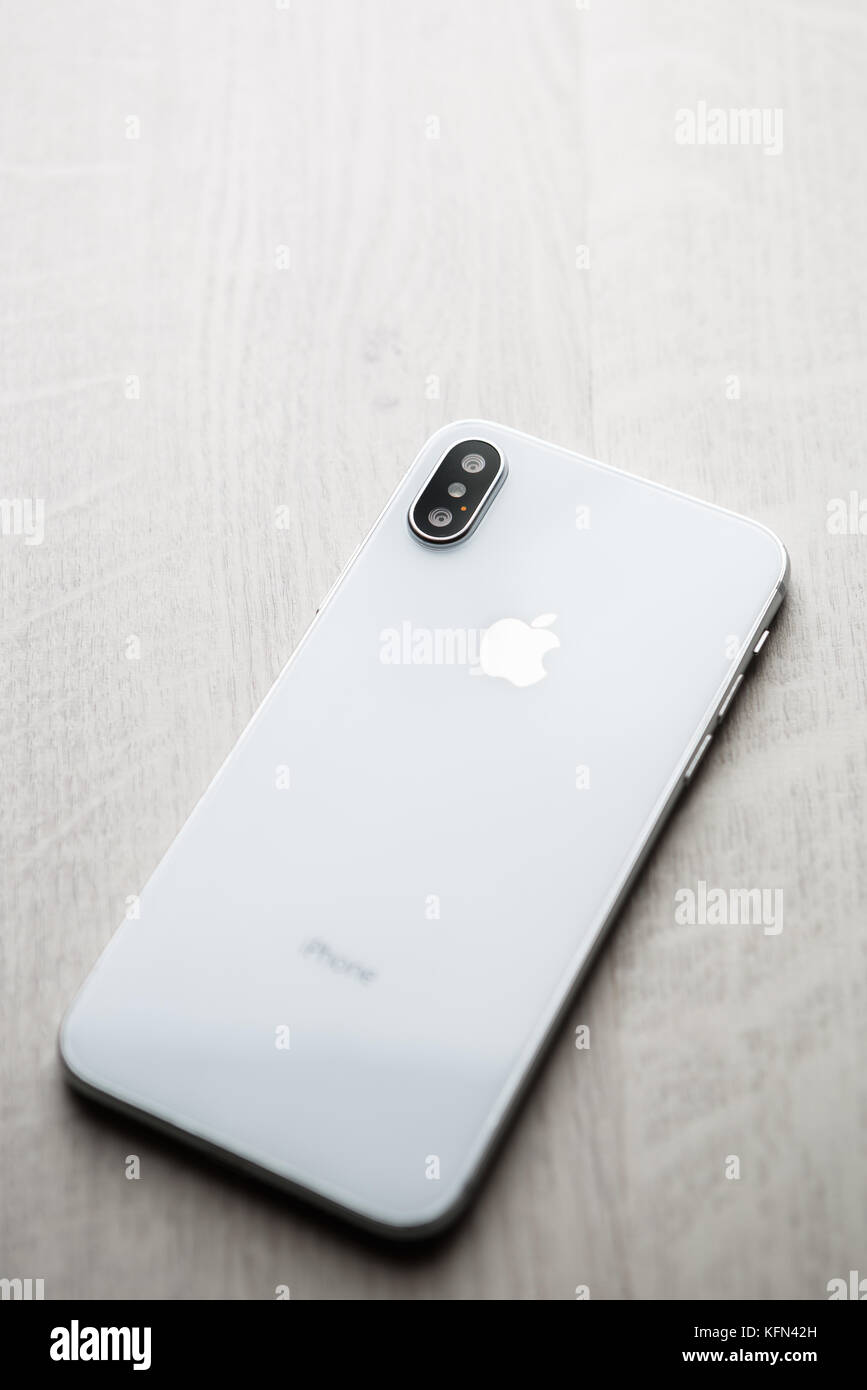 MARIUPOL,UKRAINE - 27 OCTOBER,2017: New Iphone X model close up.Modern ...