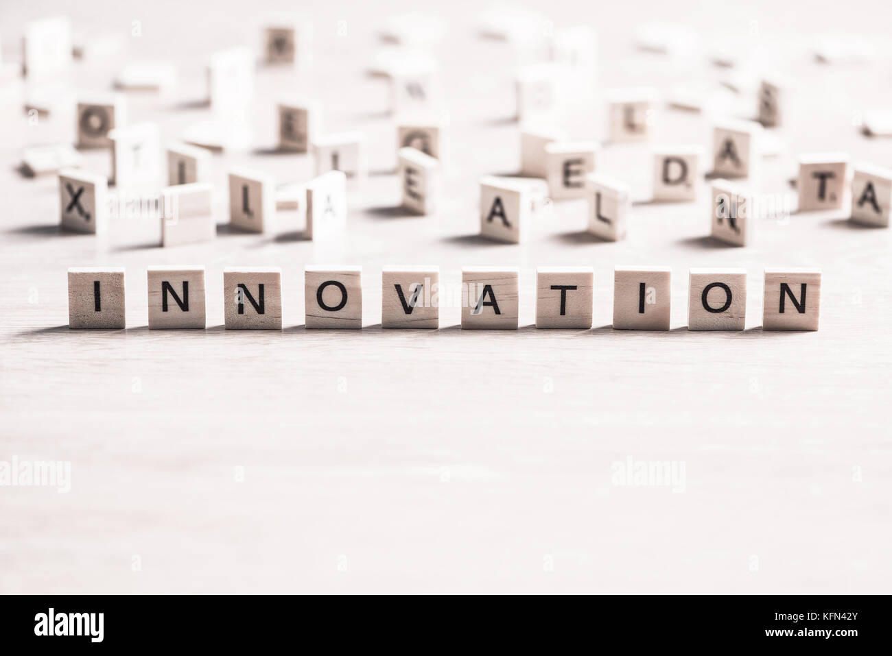 Innovation scrabble word Stock Photo - Alamy