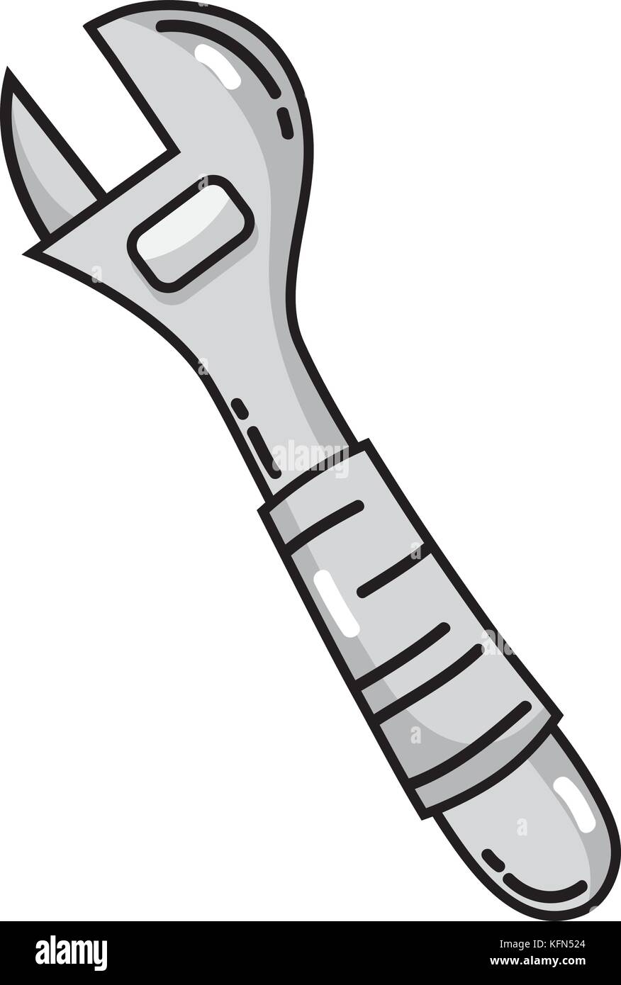 grayscale monkey wrench equipment service repair Stock Vector Image ...