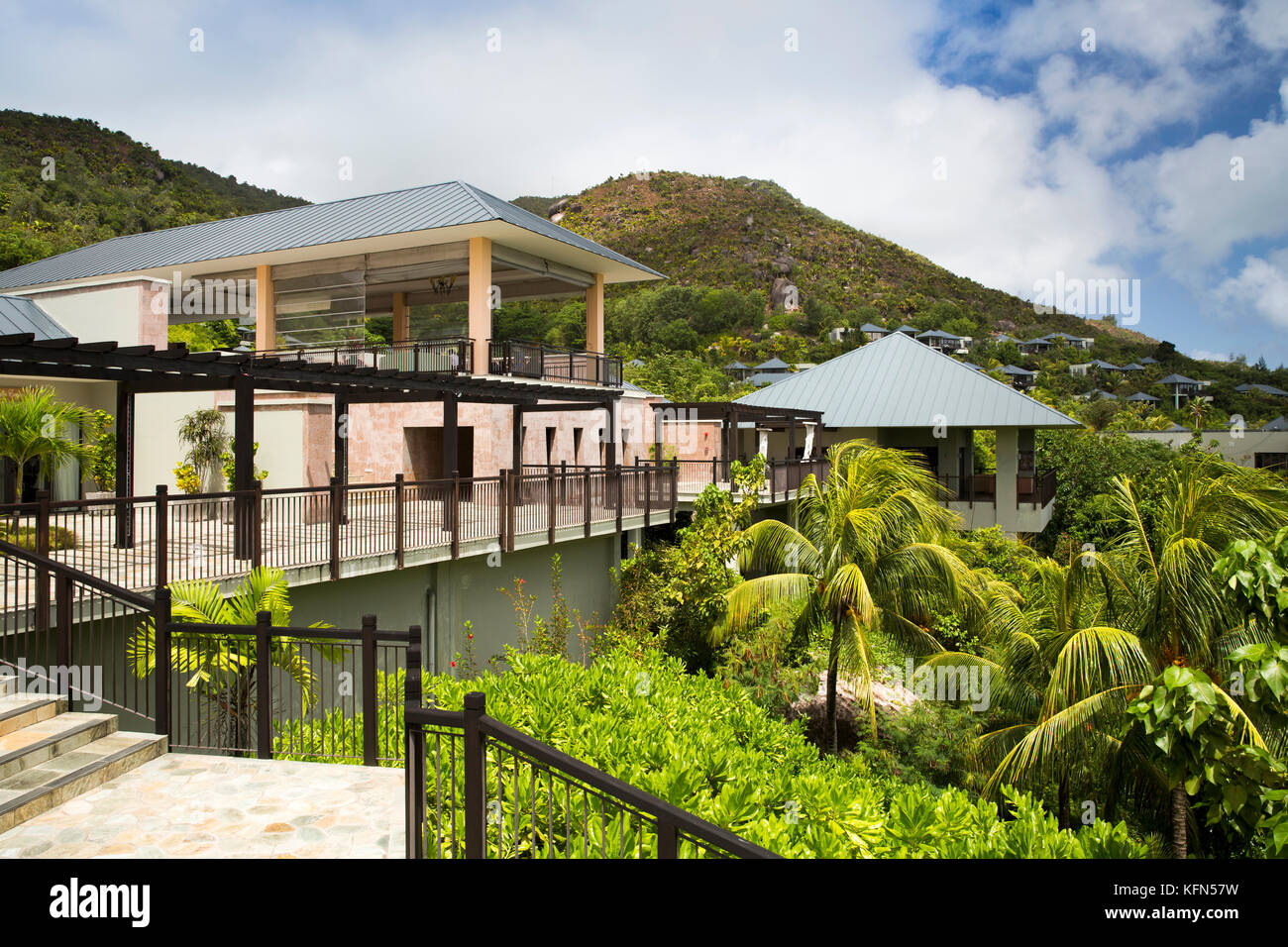 The Seychelles, Praslin, Anse Takamaka, Raffles Praslin Hotel and ...