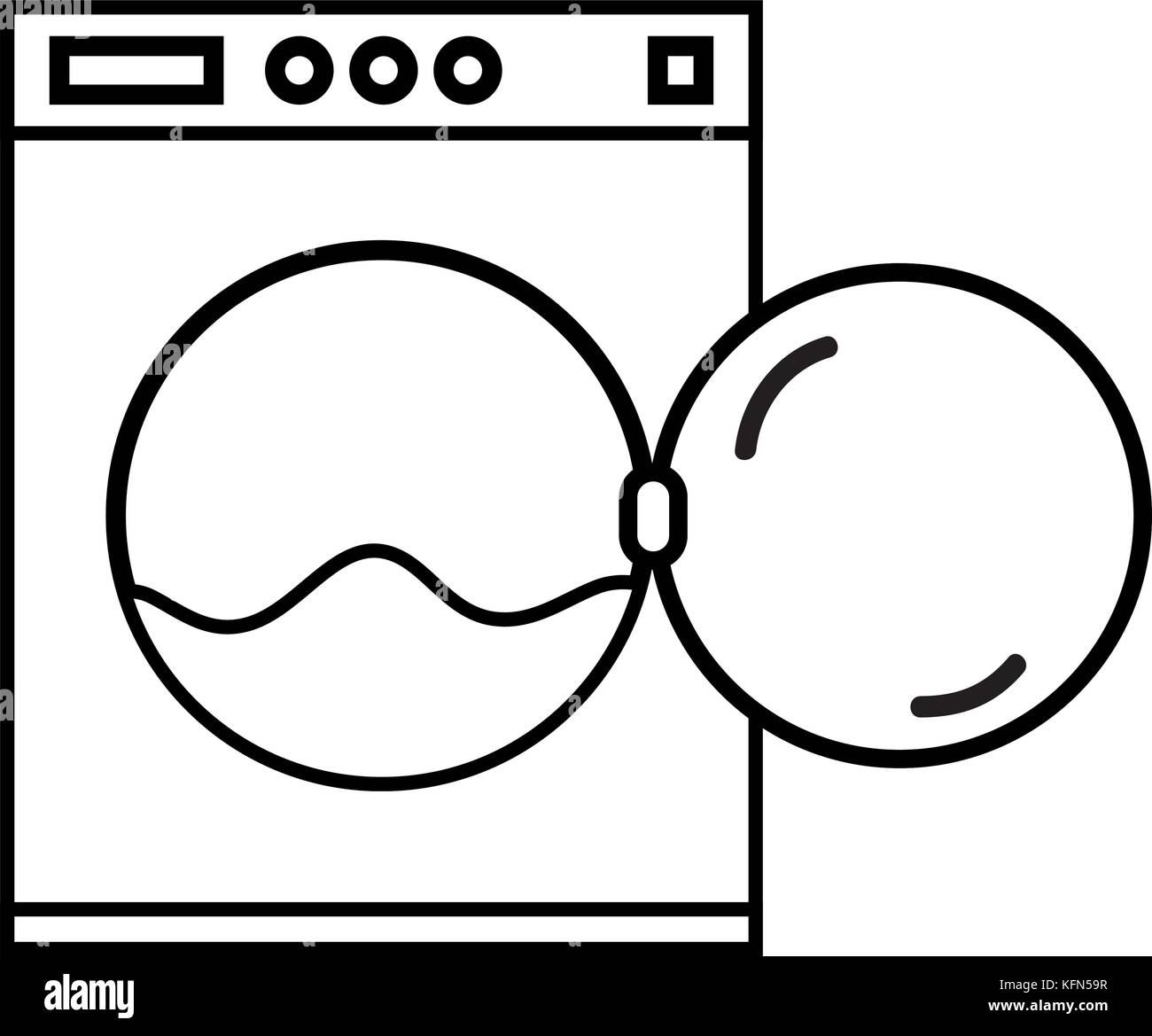 line plumbing washing machine pipe service repair Stock Vector Image ...