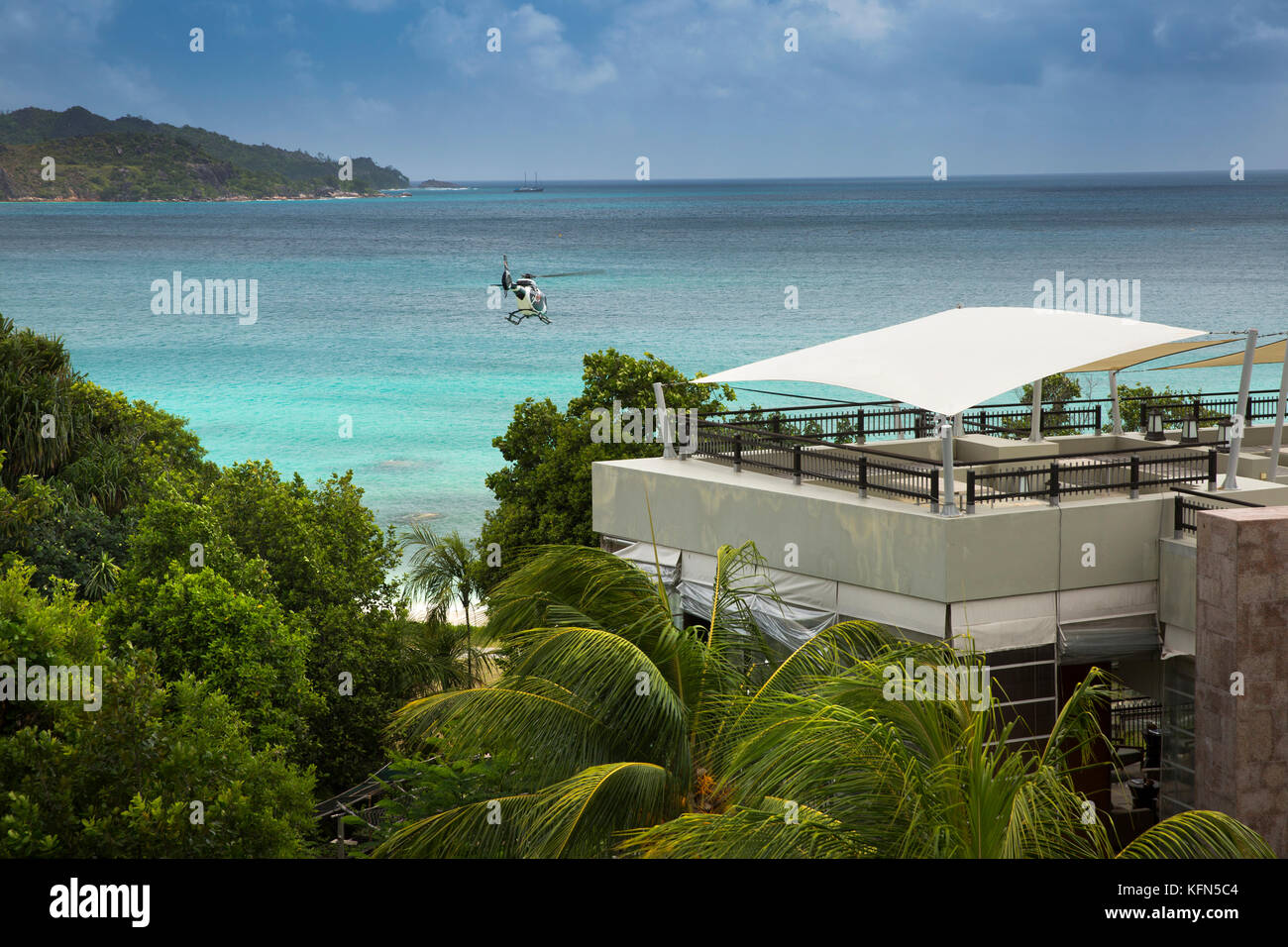The Seychelles, Praslin, Anse Takamaka, Raffles Praslin Hotel and ...