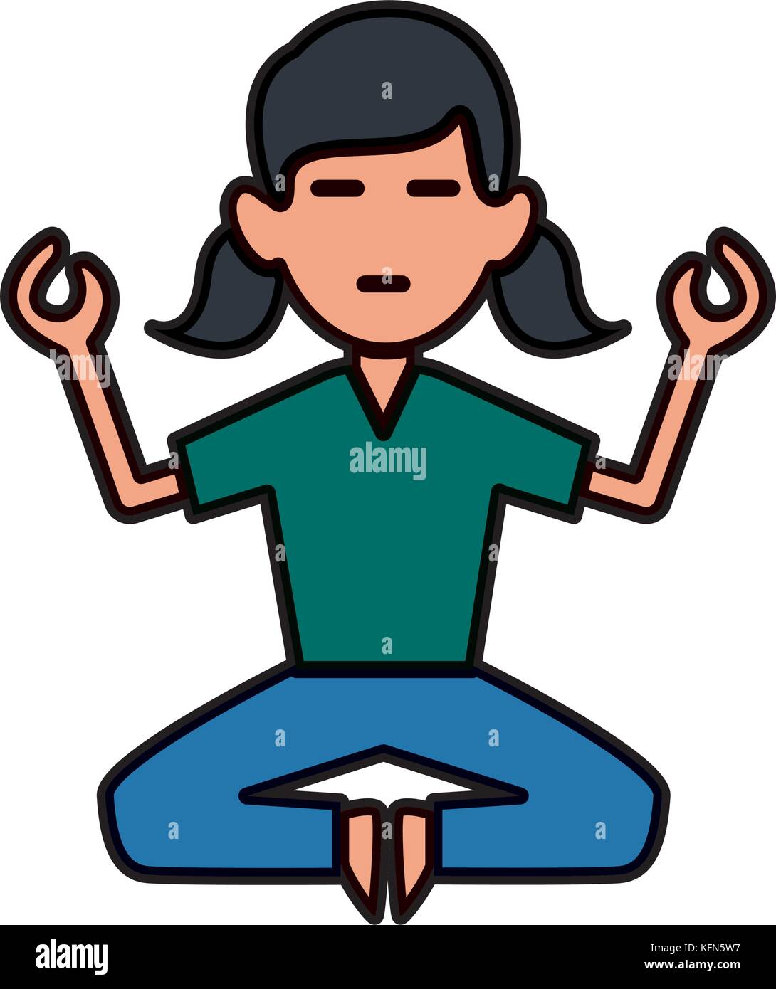 Woman doing energy yoga Stock Vector Images - Alamy
