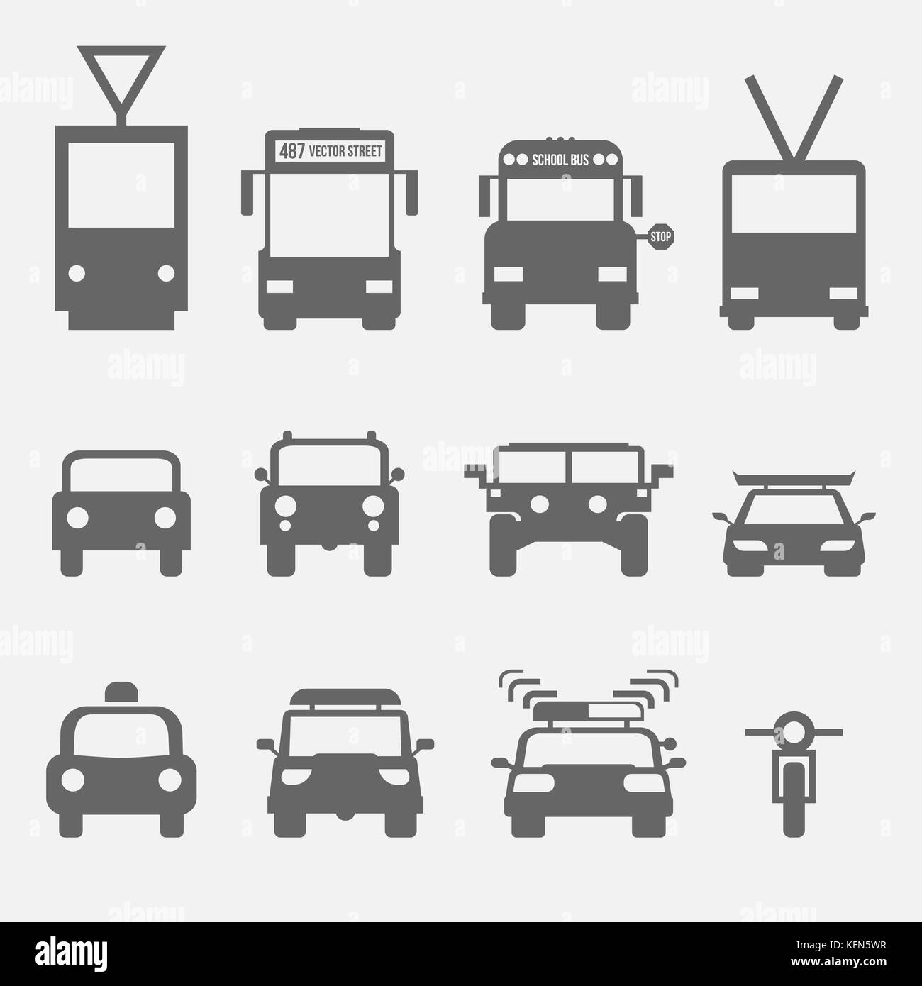 simple transport icons front view Stock Vector Image & Art - Alamy