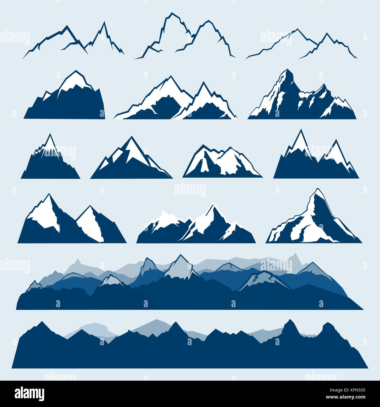 mountains vector set Stock Vector Image & Art - Alamy