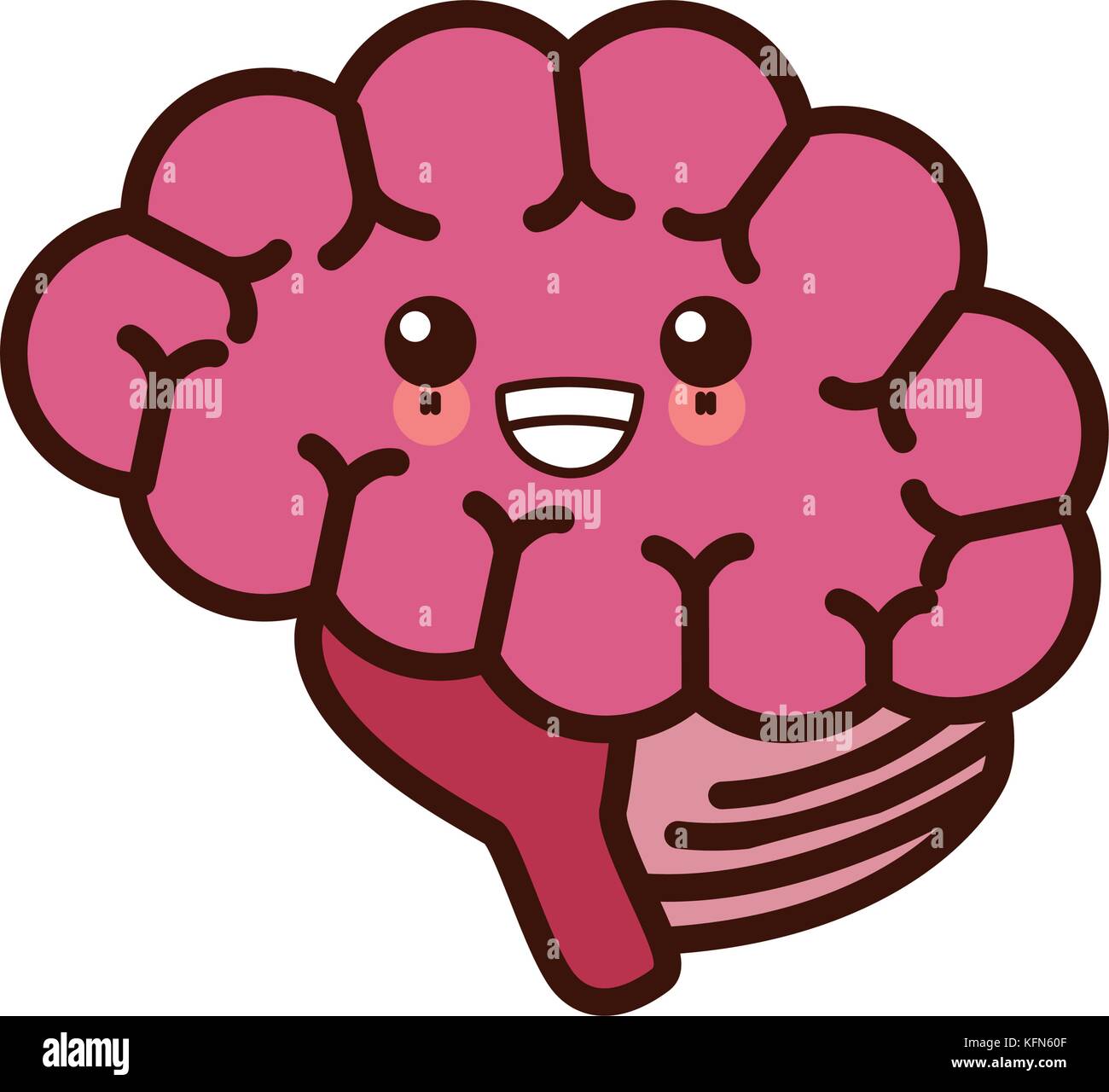 Human brain isolated cute kawaii cartoon Stock Vector Image & Art - Alamy