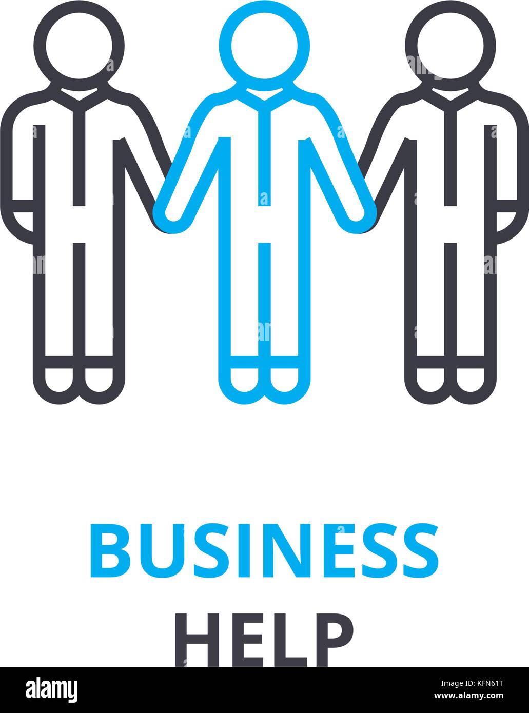 Business help concept , outline icon, linear sign, thin line pictogram ...