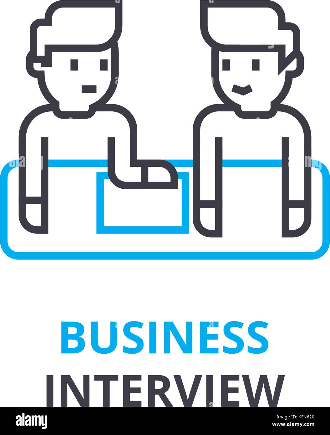 Business interview concept , outline icon, linear sign, thin line ...