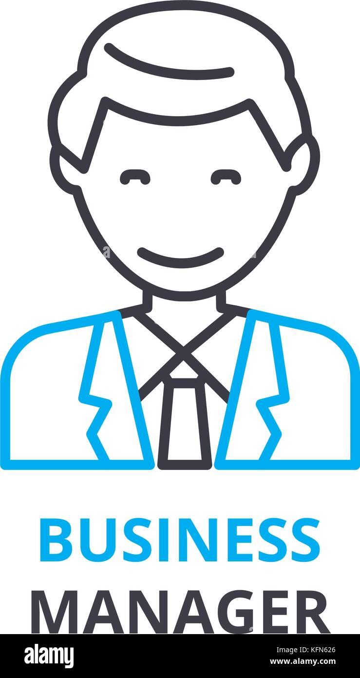 Business manager concept , outline icon, linear sign, thin line ...