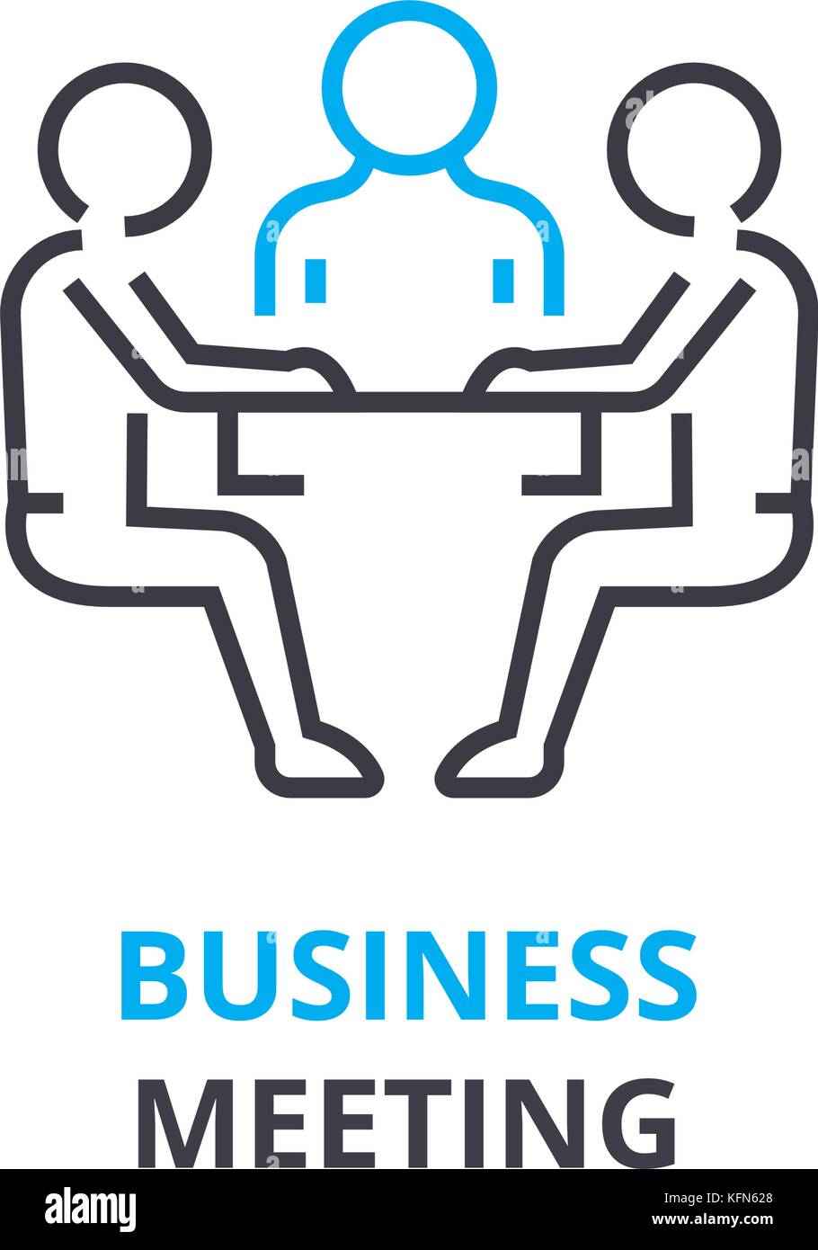 Business meeting concept , outline icon, linear sign, thin line ...