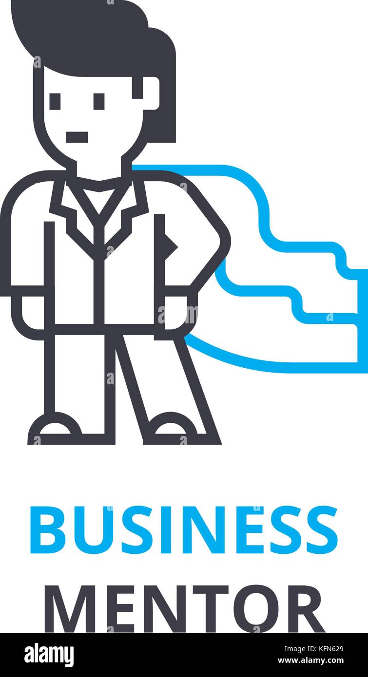 Business mentor concept , outline icon, linear sign, thin line ...