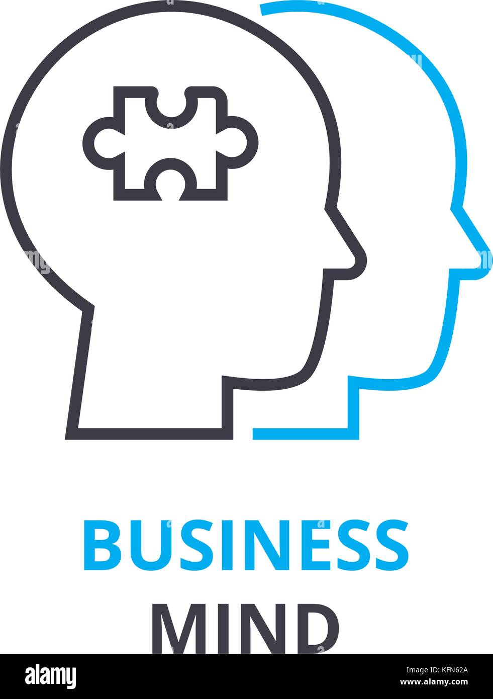 Business mind concept , outline icon, linear sign, thin line pictogram ...