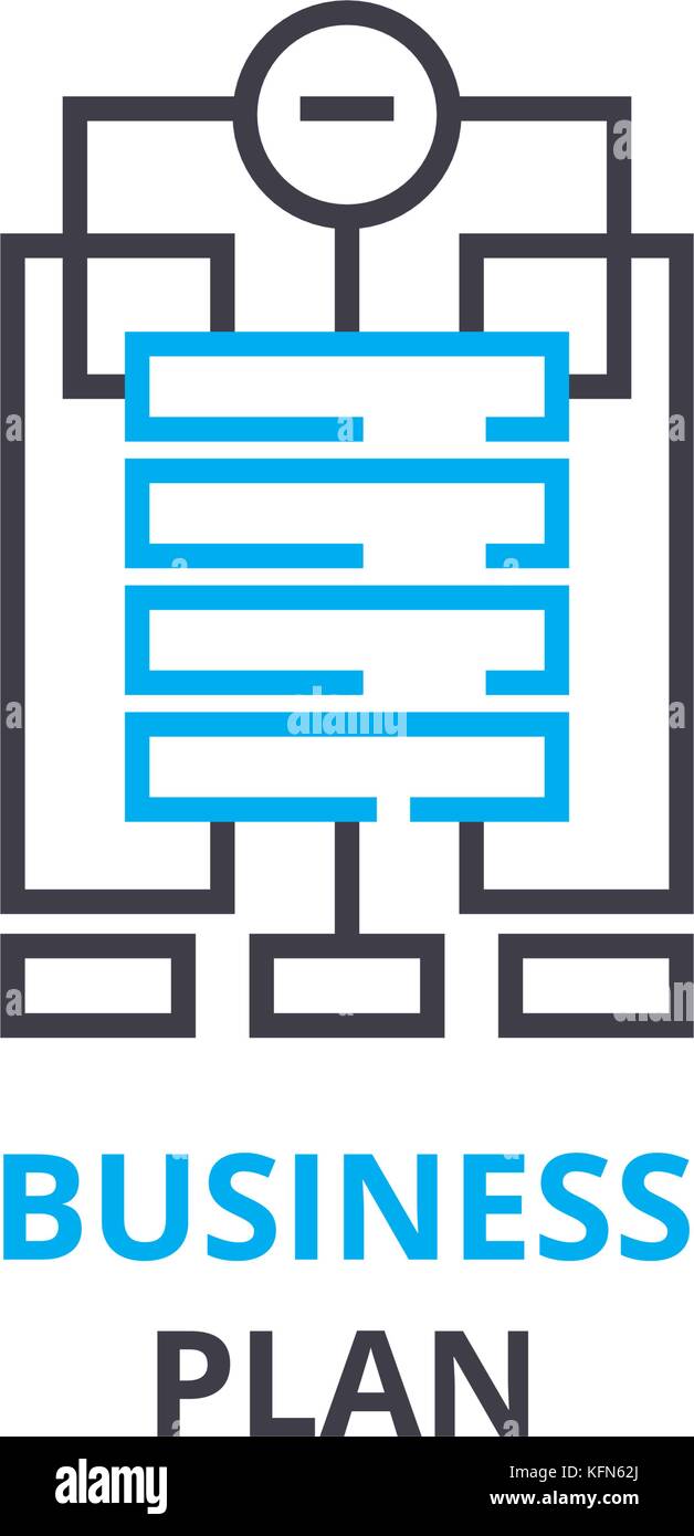 Business plan concept , outline icon, linear sign, thin line pictogram ...
