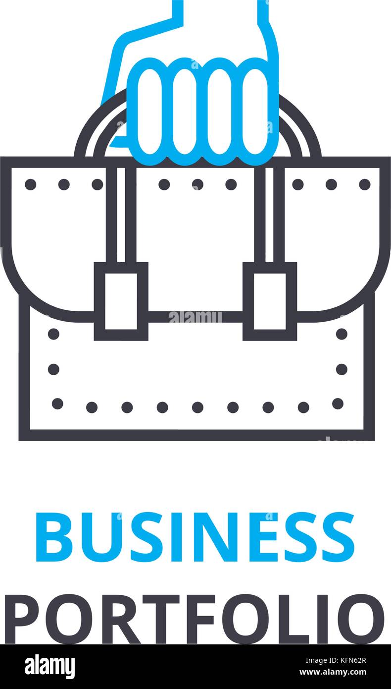 Business portfolio concept , outline icon, linear sign, thin line ...