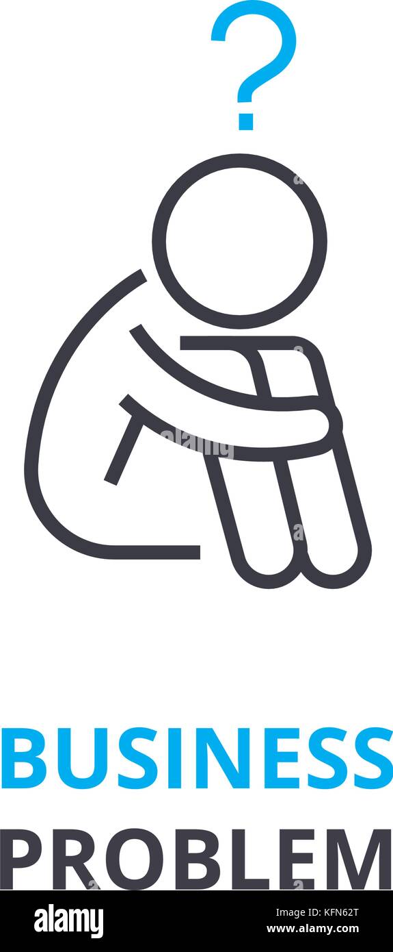 Business problem concept , outline icon, linear sign, thin line ...