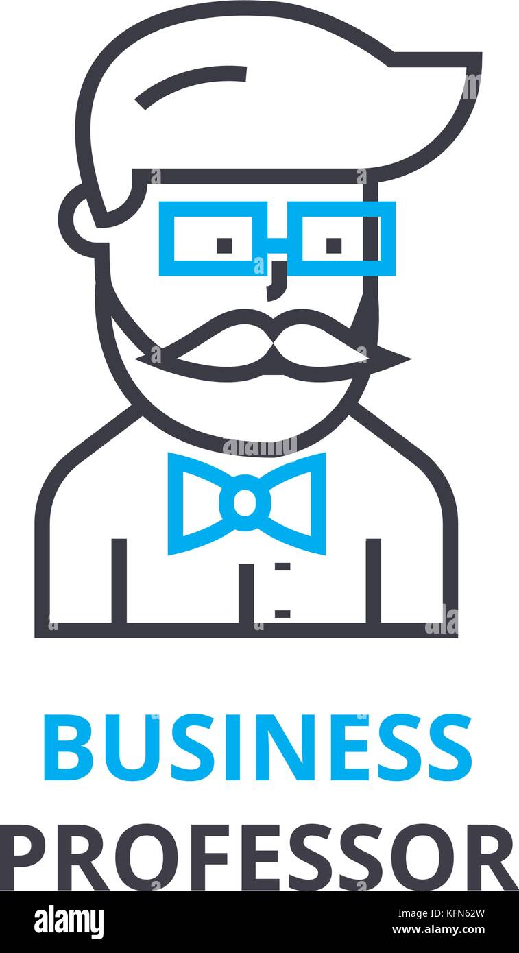Business professor concept , outline icon, linear sign, thin line ...
