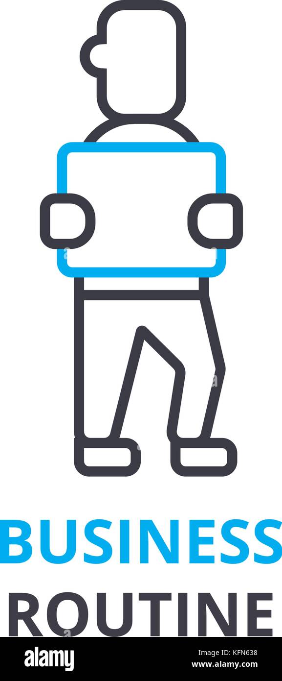 Business routine concept , outline icon, linear sign, thin line ...