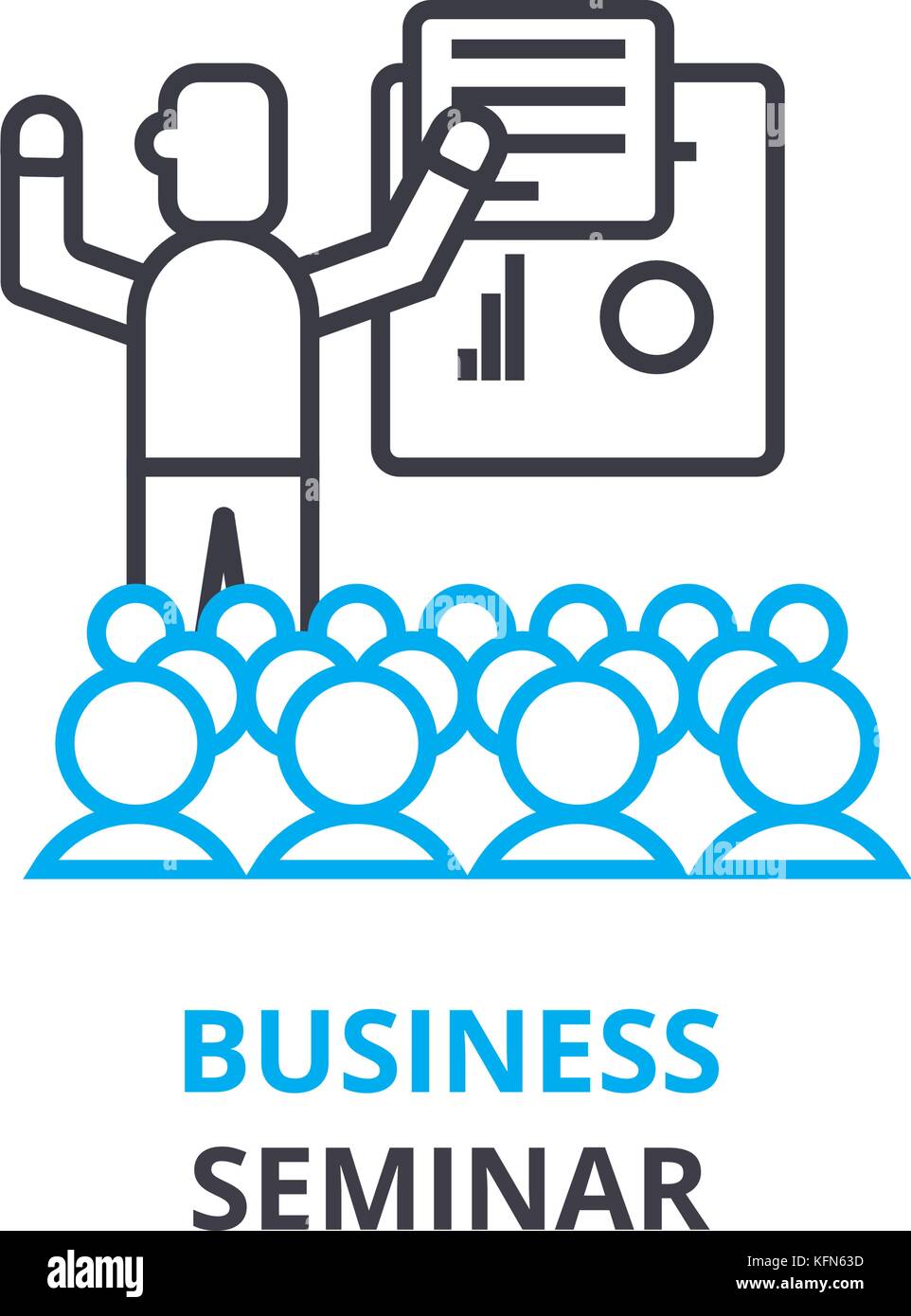 Business seminar concept , outline icon, linear sign, thin line ...