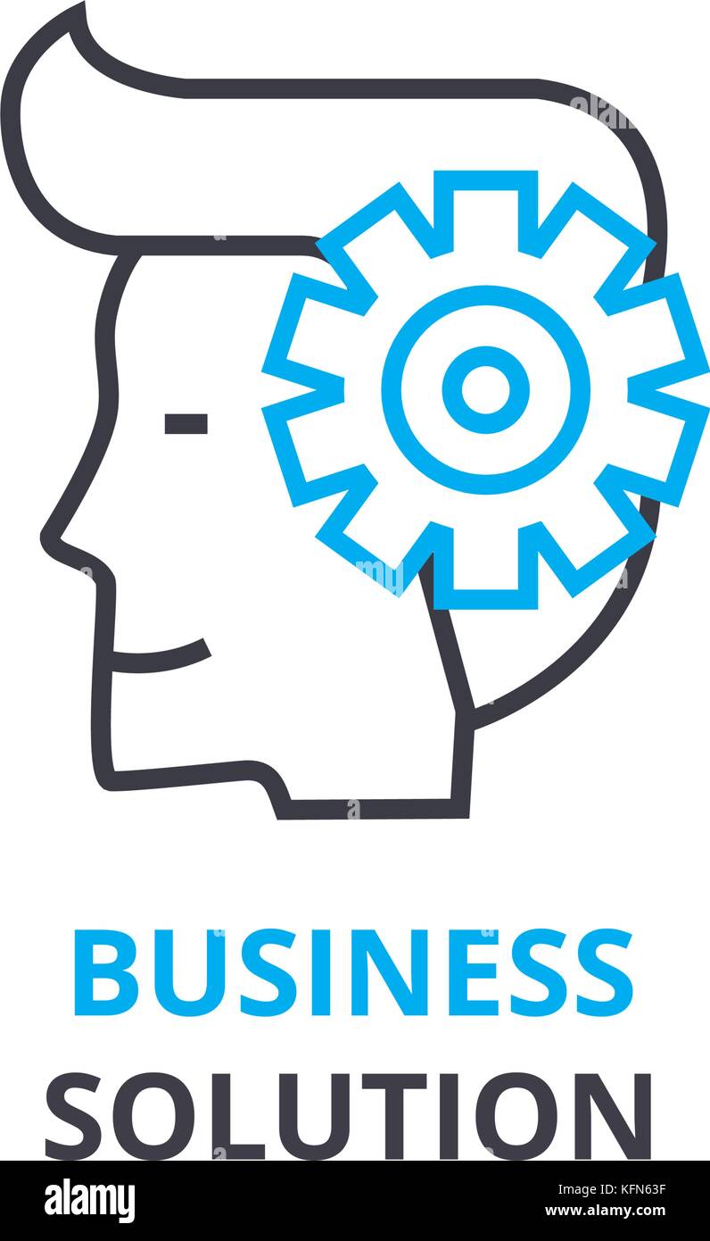 Business solution concept , outline icon, linear sign, thin line ...