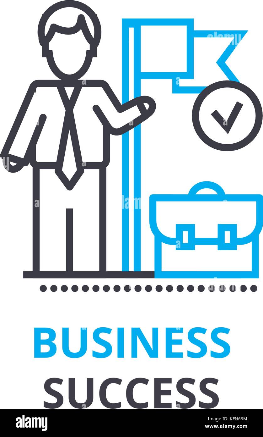Business success concept , outline icon, linear sign, thin line ...