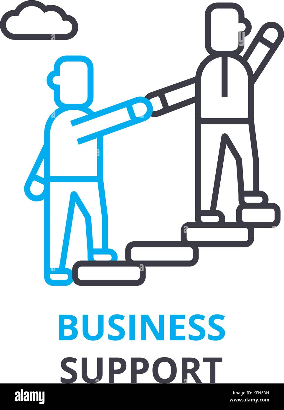 Business support concept , outline icon, linear sign, thin line ...