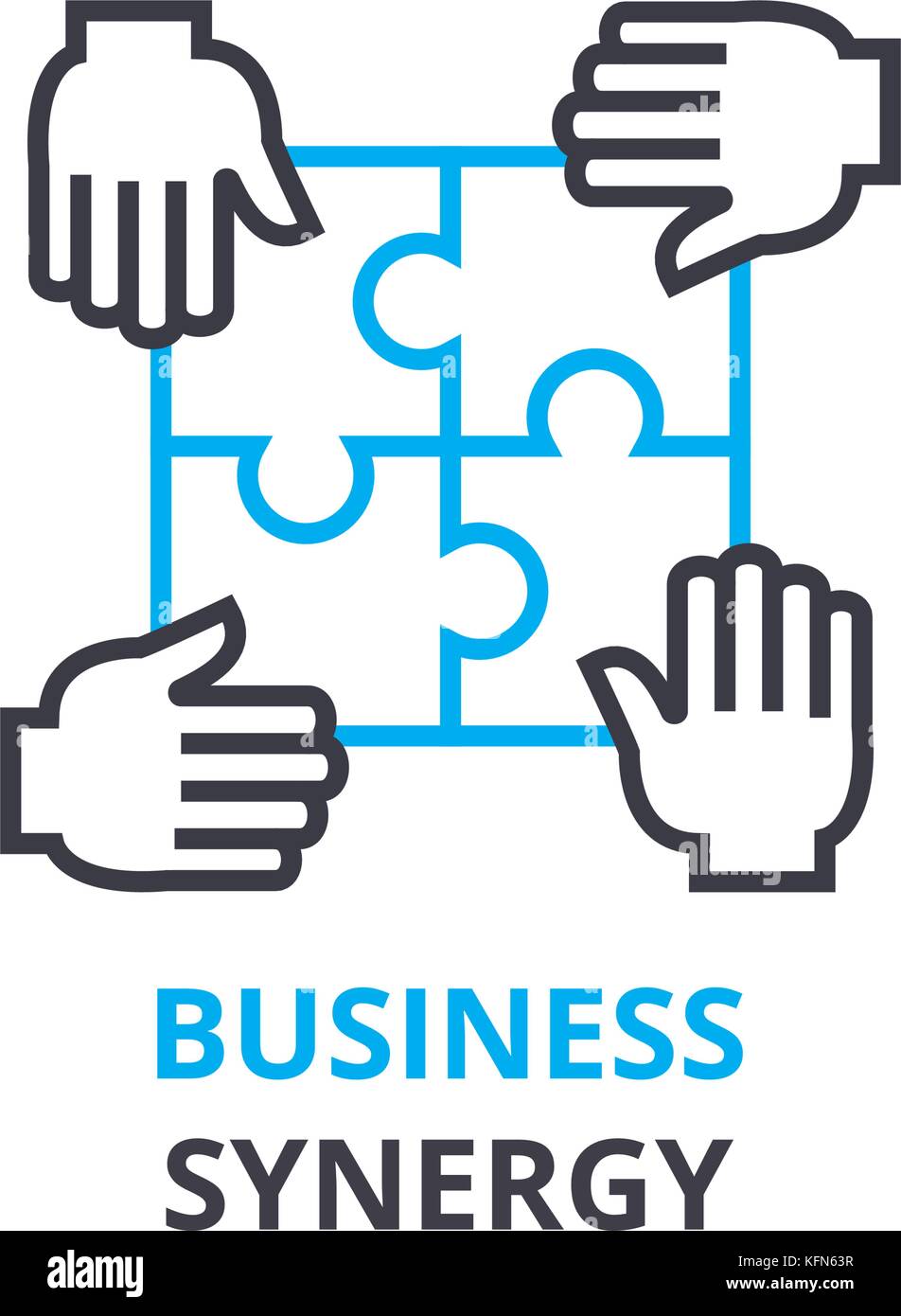 Business synergy concept , outline icon, linear sign, thin line Stock ...