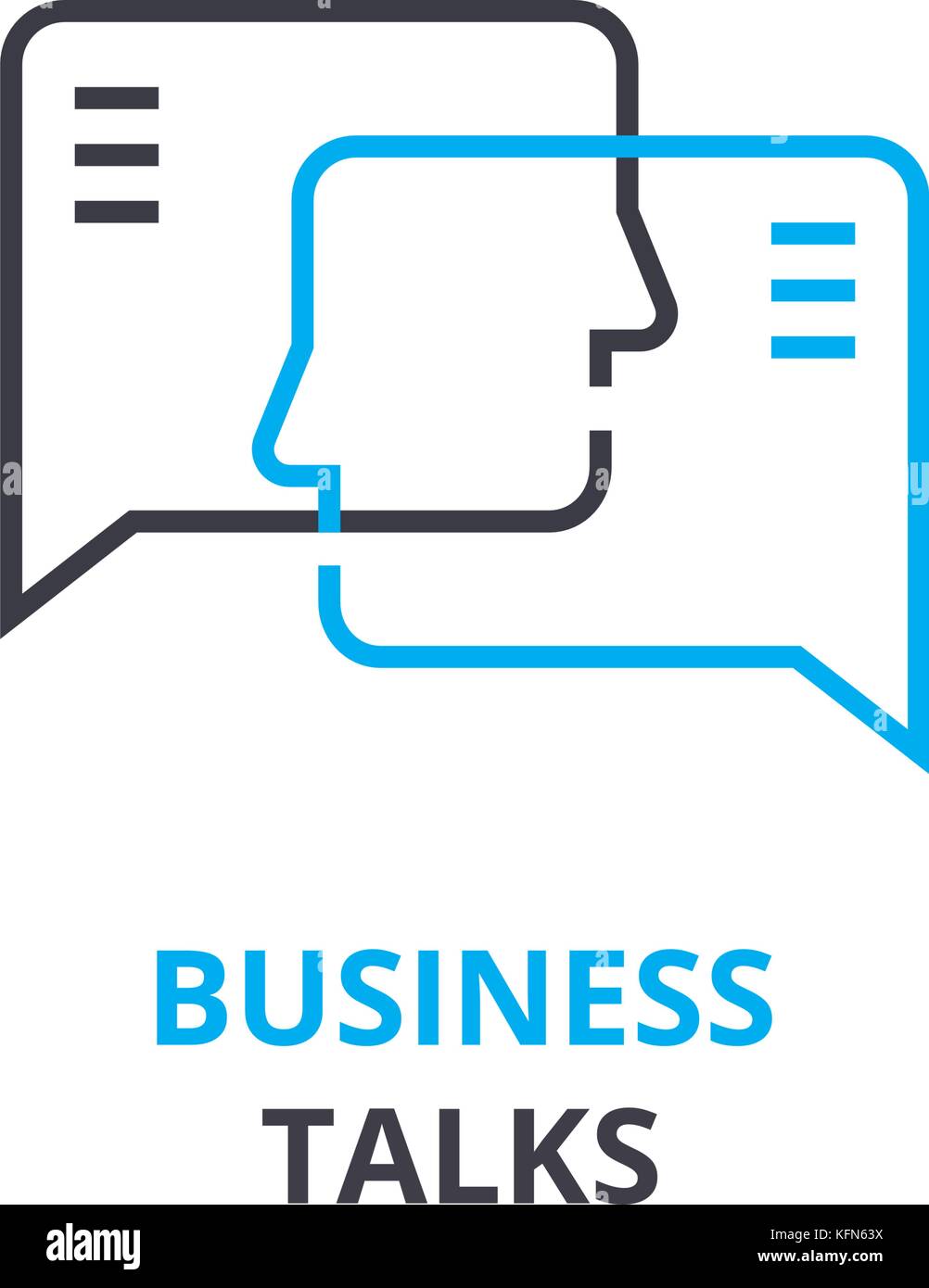 Business talks concept , outline icon, linear sign, thin line pictogram ...