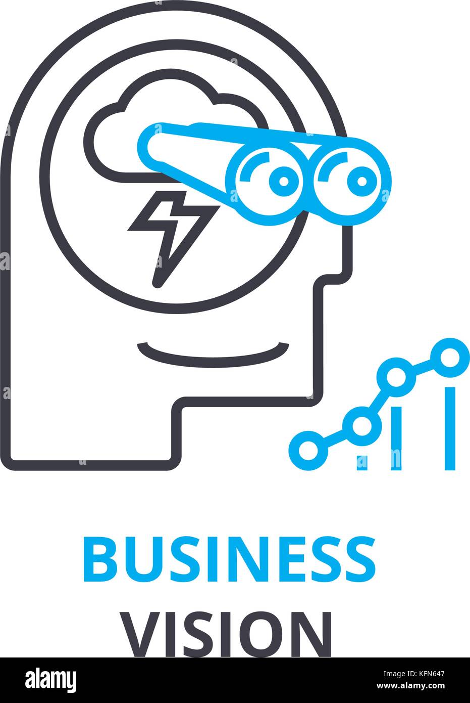 Business vision concept , outline icon, linear sign, thin line ...