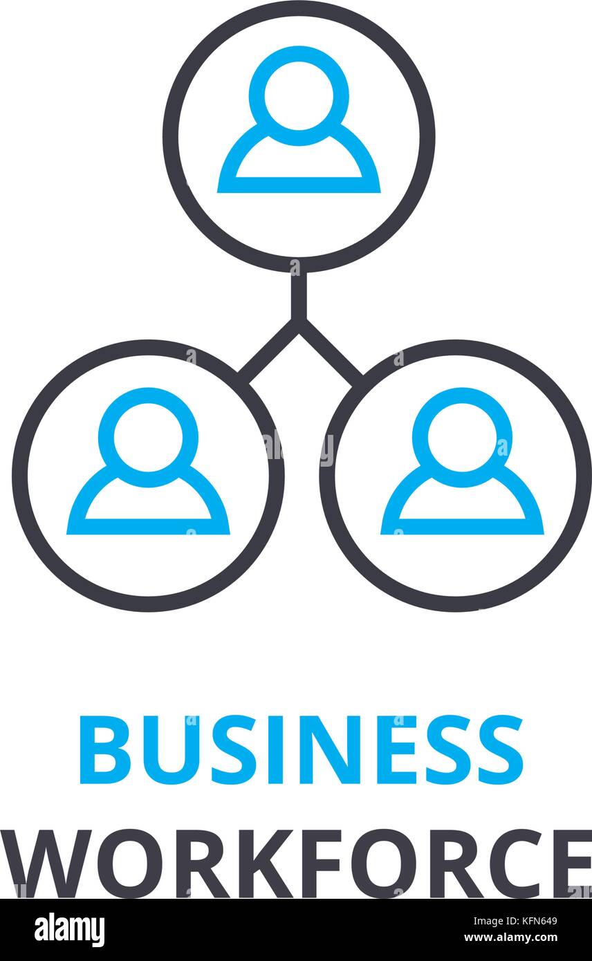 Business workforce concept , outline icon, linear sign, thin line ...